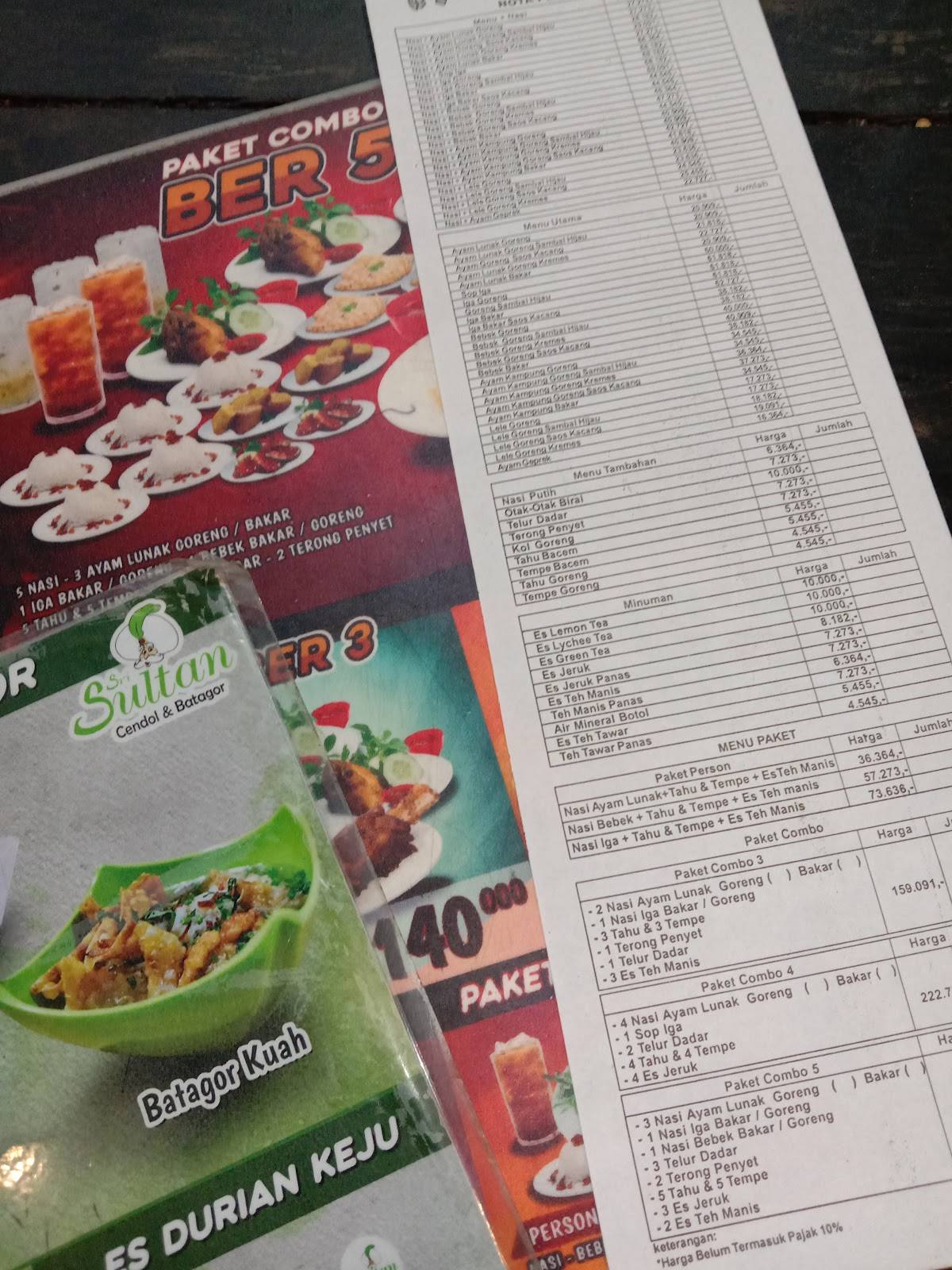 Menu at Ayam Lunak Panglima Air Raya restaurant, Tanjung Pandan, Jl ...