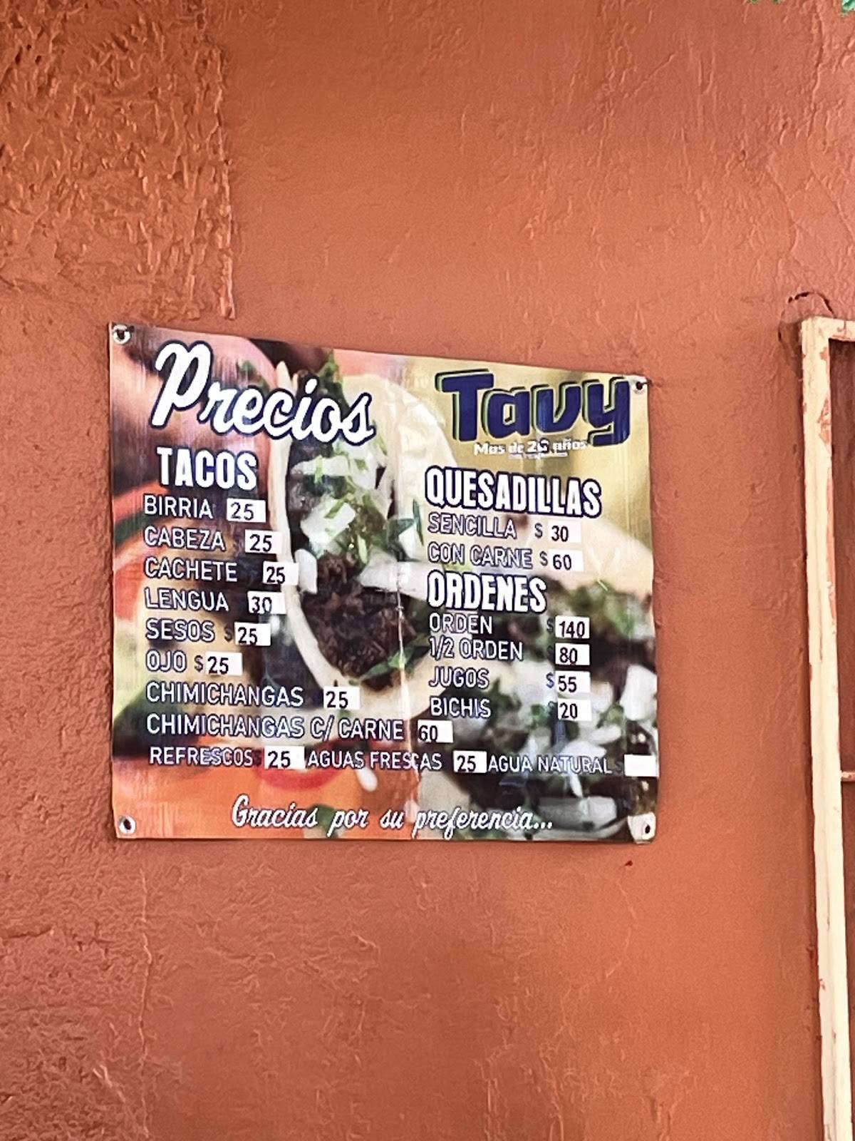 Carta del restaurante Taqueria Tavy, Magdalena del Kino