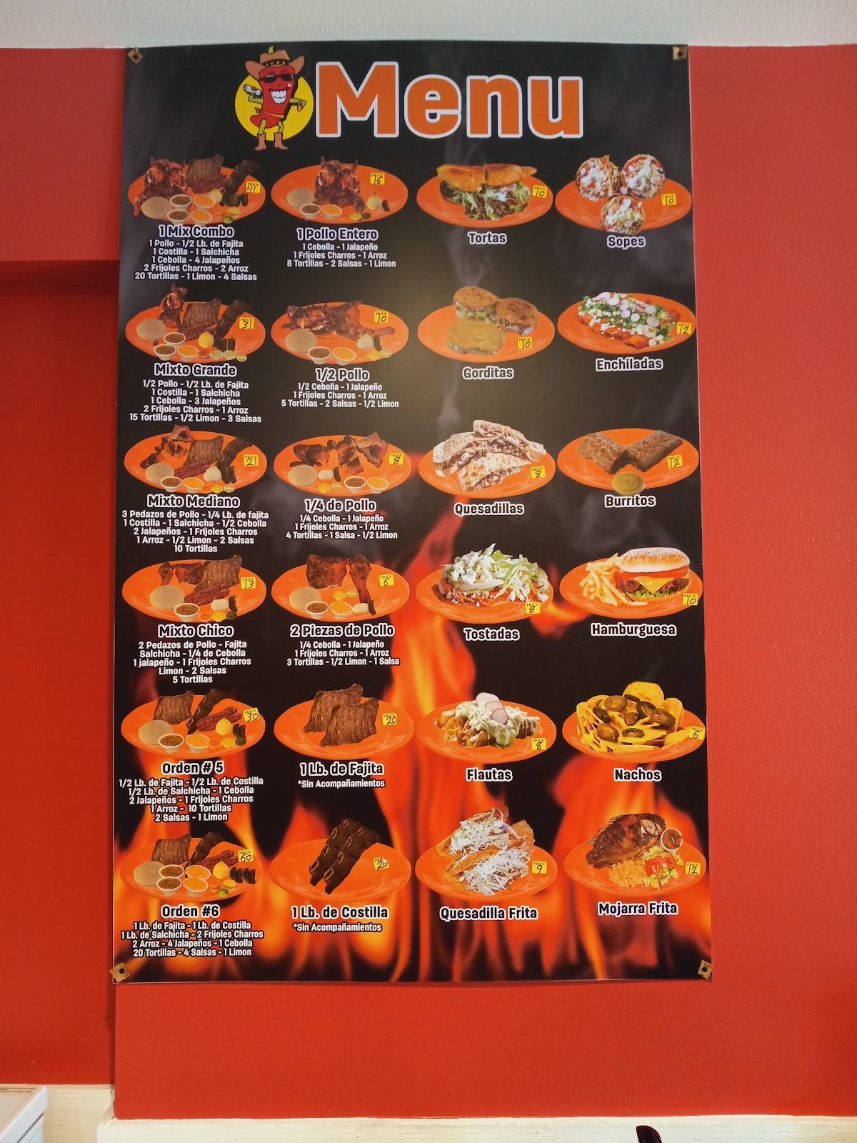 Menu at Taqueria Y pollos las Brasas restaurant, Barrett