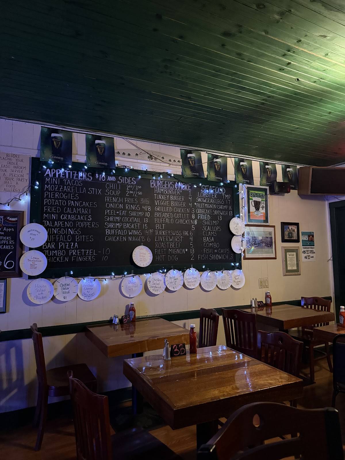 Menu at Tara Inn pub & bar, Port Jefferson, Main St