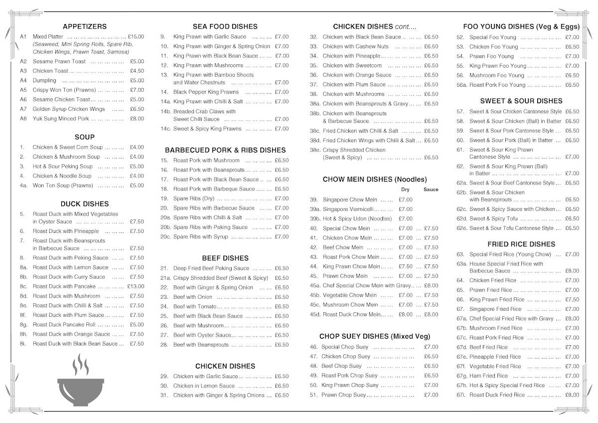 Menu at Tasty Food fast food, Shrewsbury
