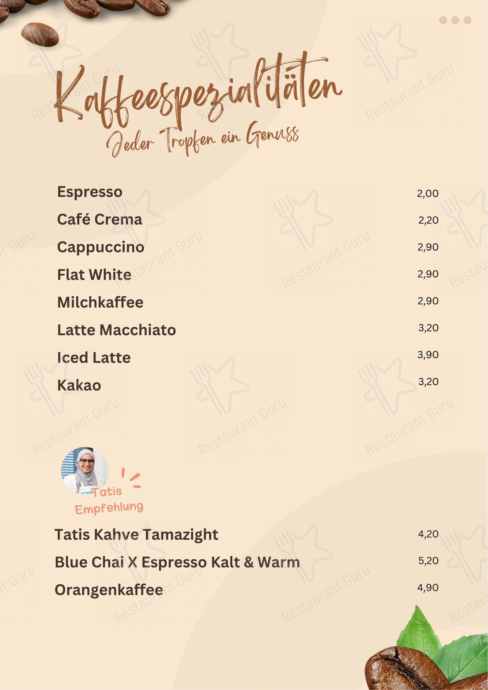 Speisekarte von Tatis Café cafe, Dortmund