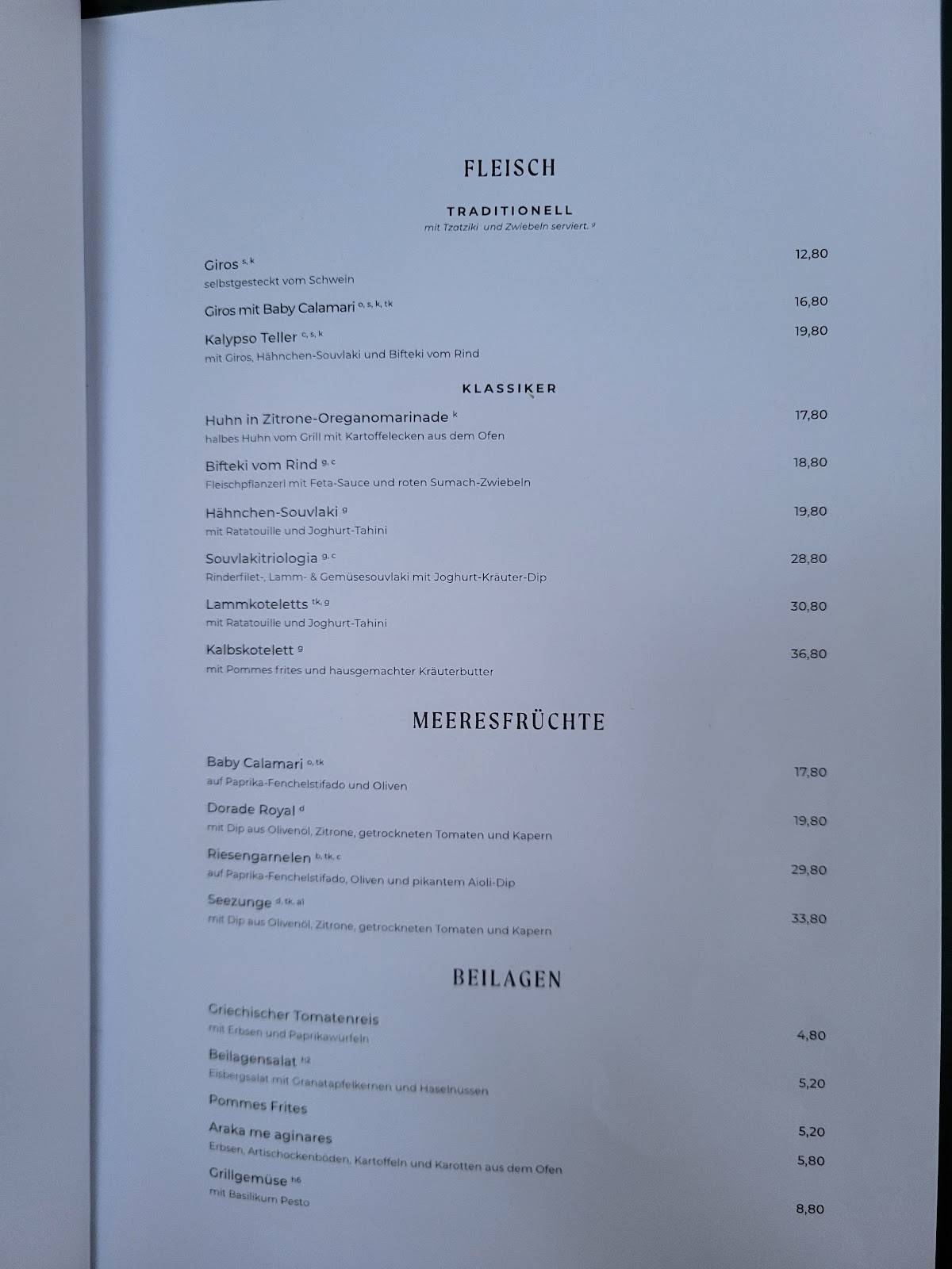 Speisekarte von Taverna Melina restaurant, München
