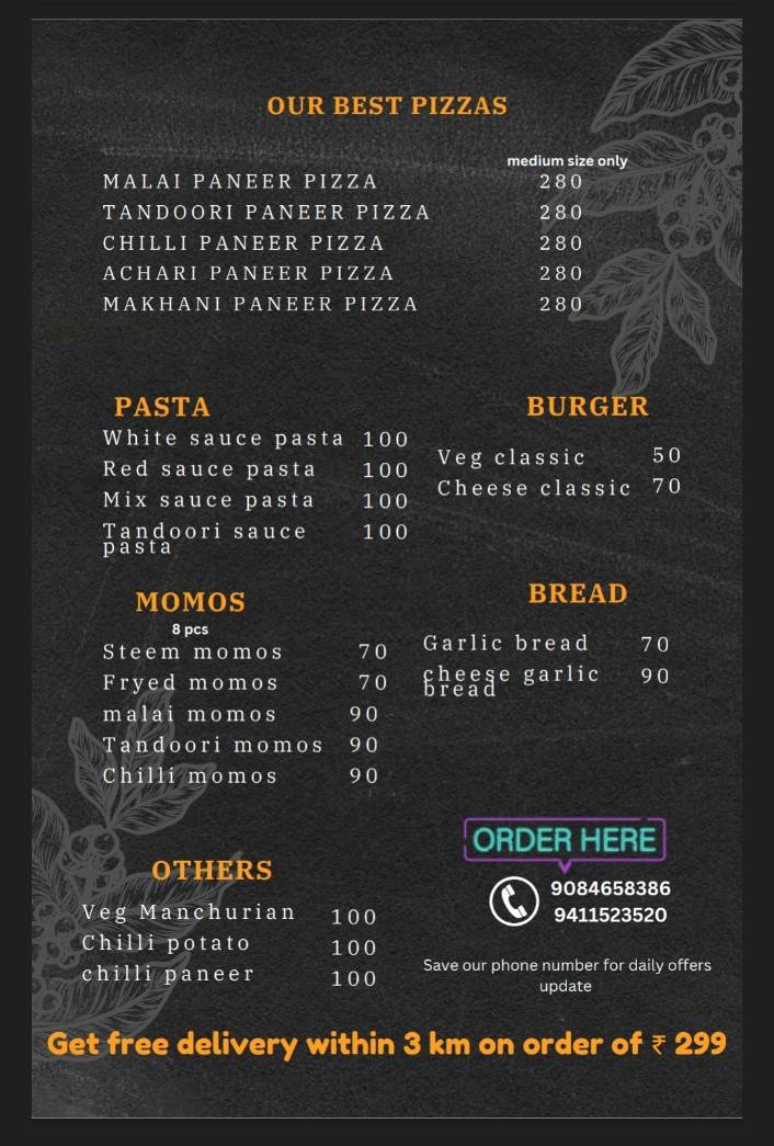 Menu at Tbc Pizza Point, Rishikesh