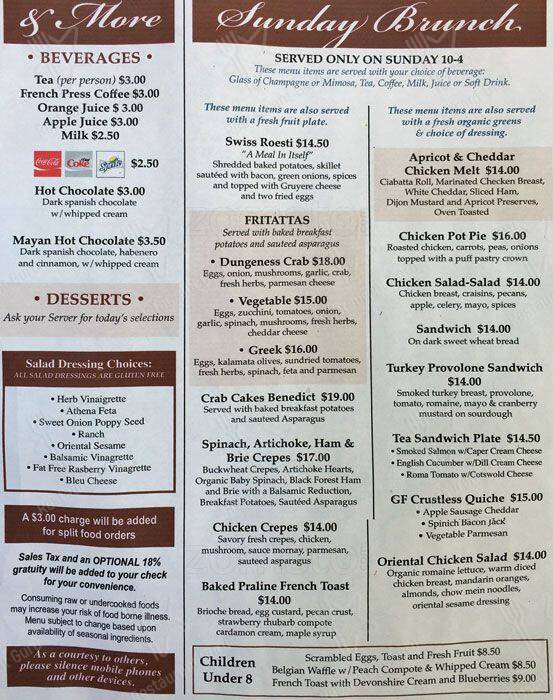 Menu at Tea Room At Port Gamble cafe, Port Gamble