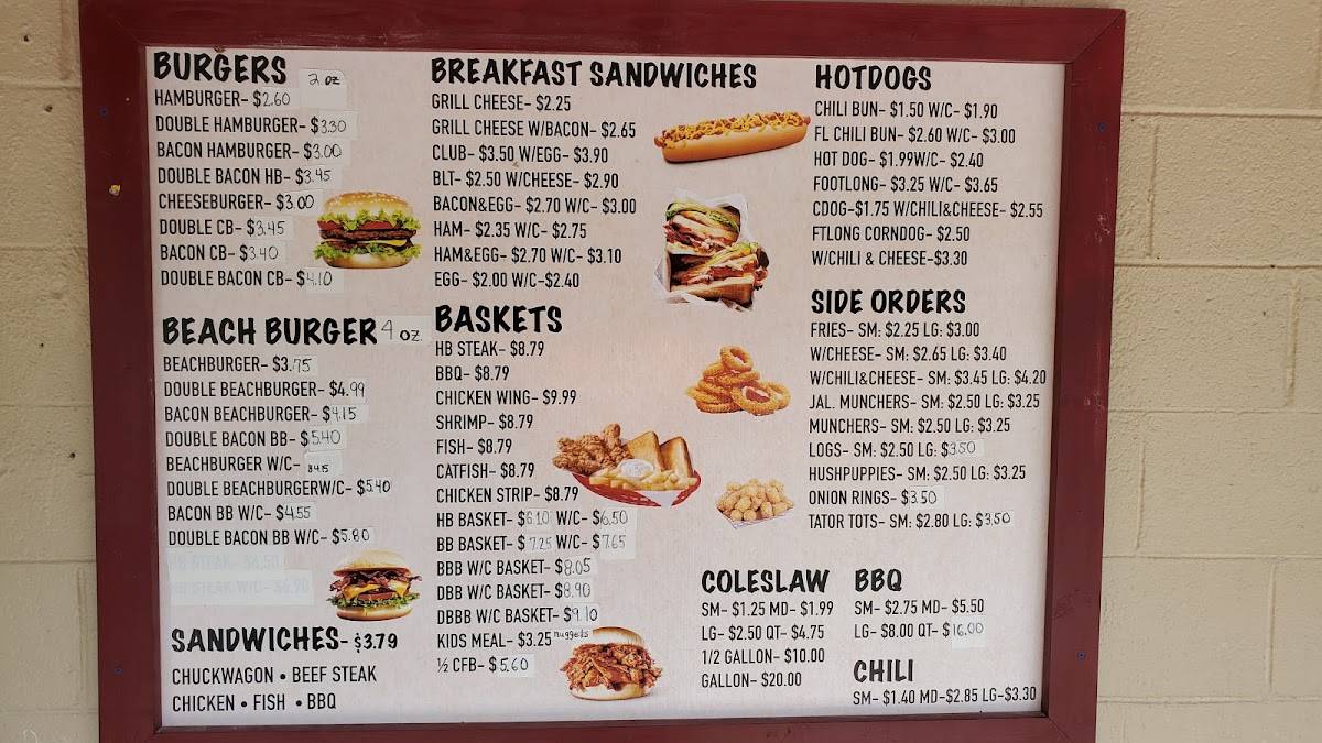 Menu at Tellico Beach Drive In restaurant, Tellico Plains