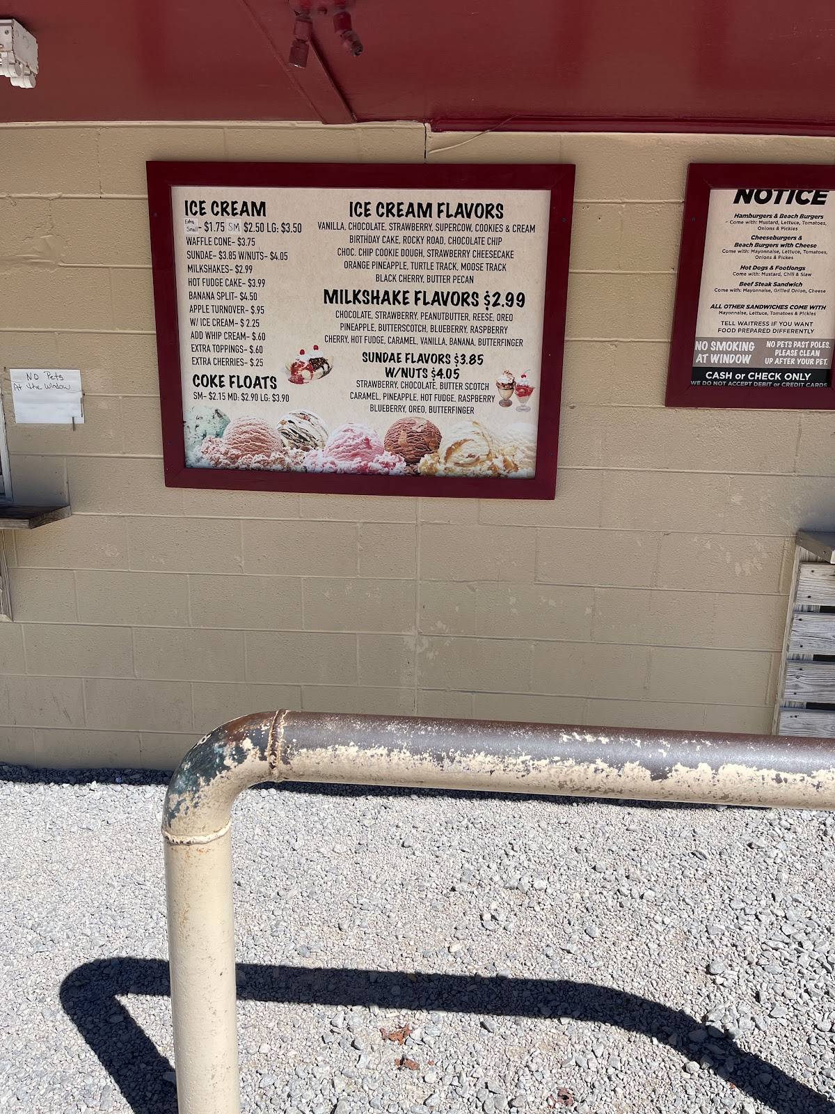 Menu at Tellico Beach Drive In restaurant, Tellico Plains
