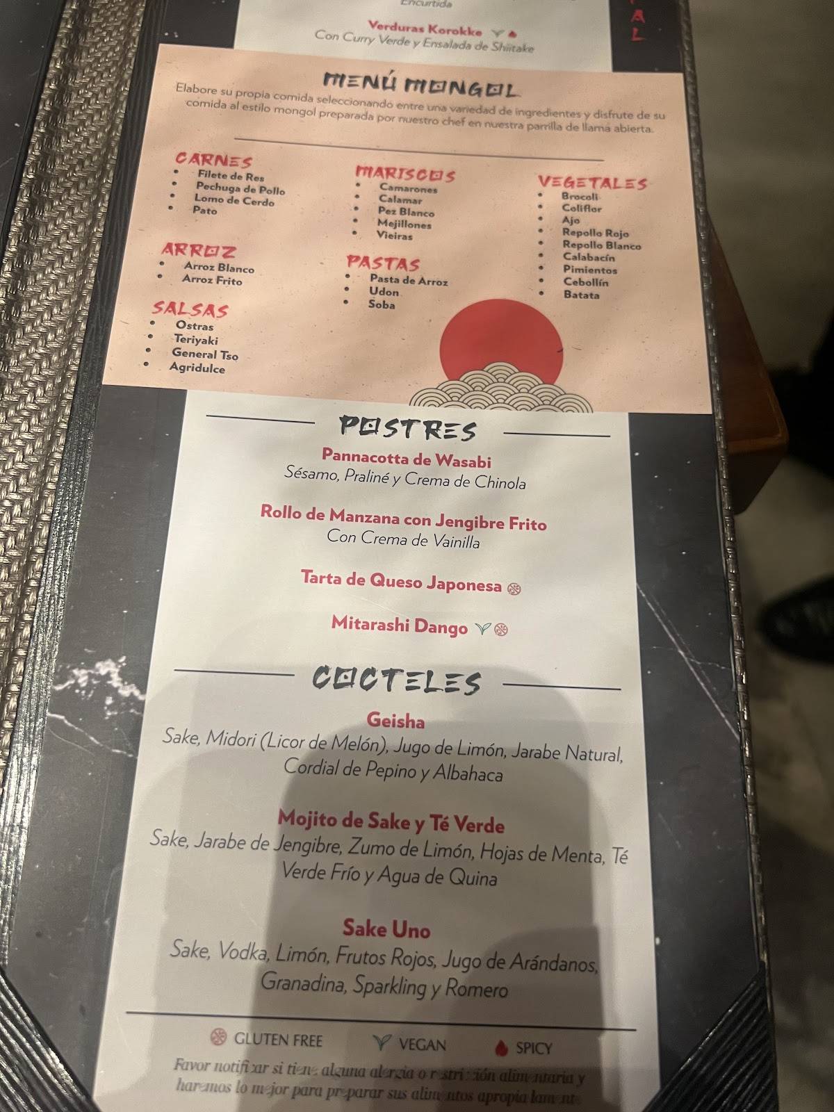 Menu at Tempest Table restaurant, Punta Cana