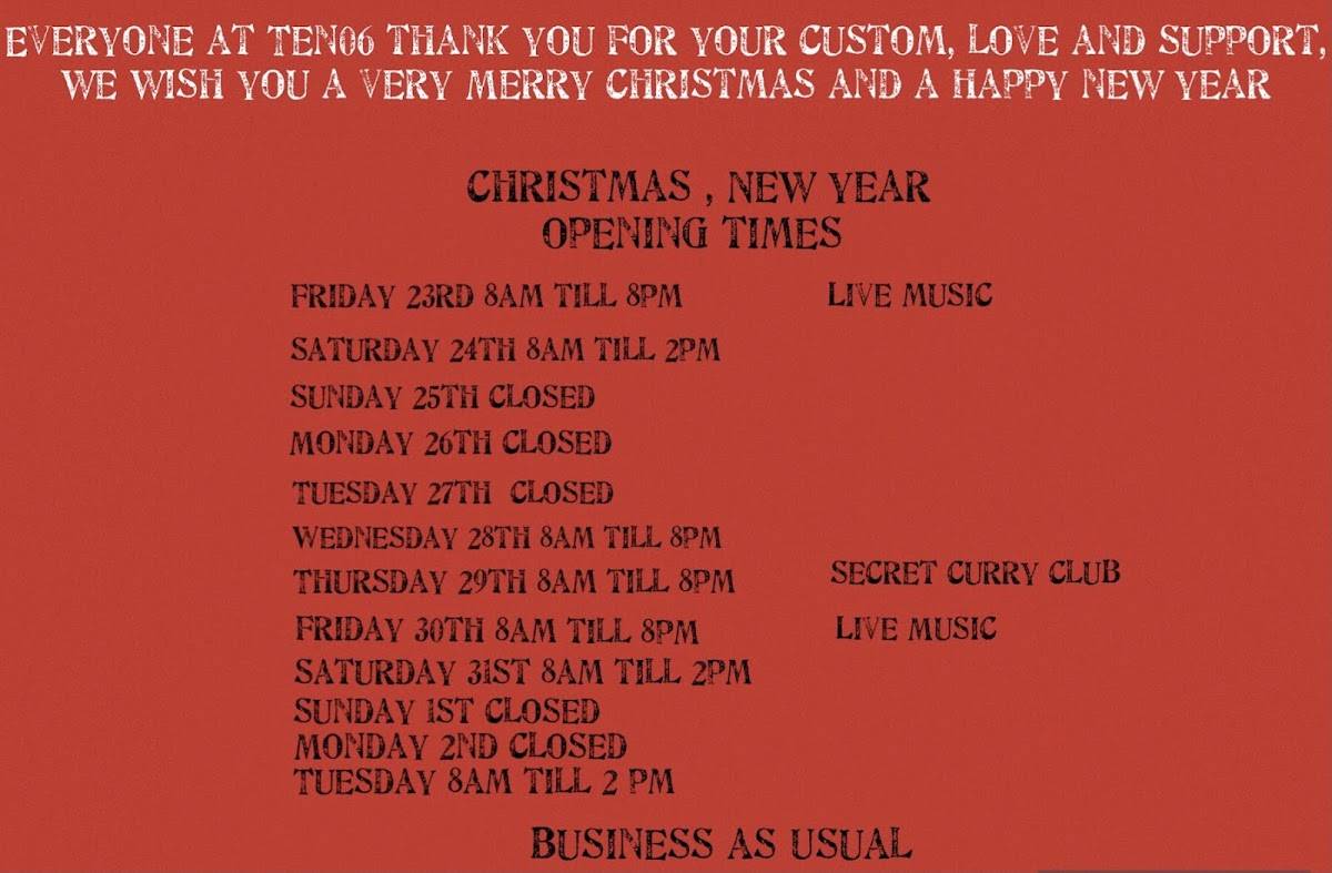 Menu at Ten 06 restaurant, Yorkeys Knob