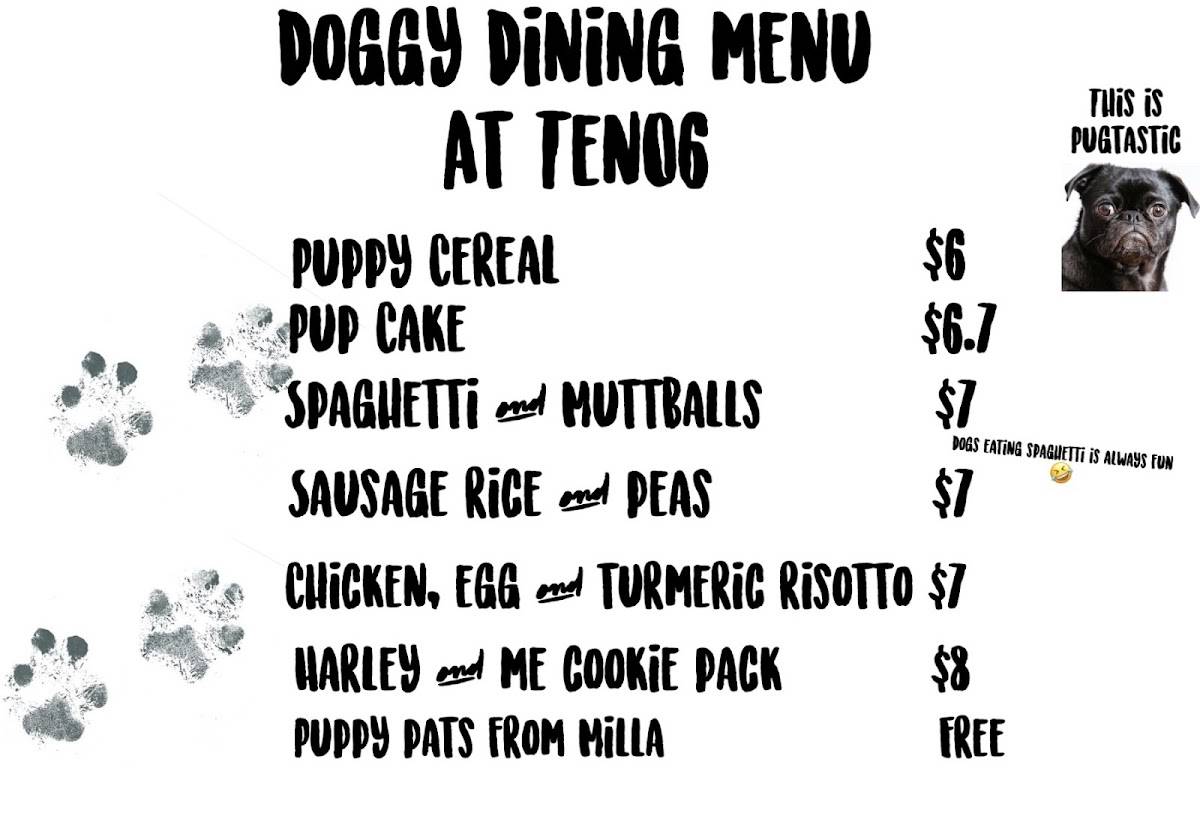 Menu at Ten 06 restaurant, Yorkeys Knob