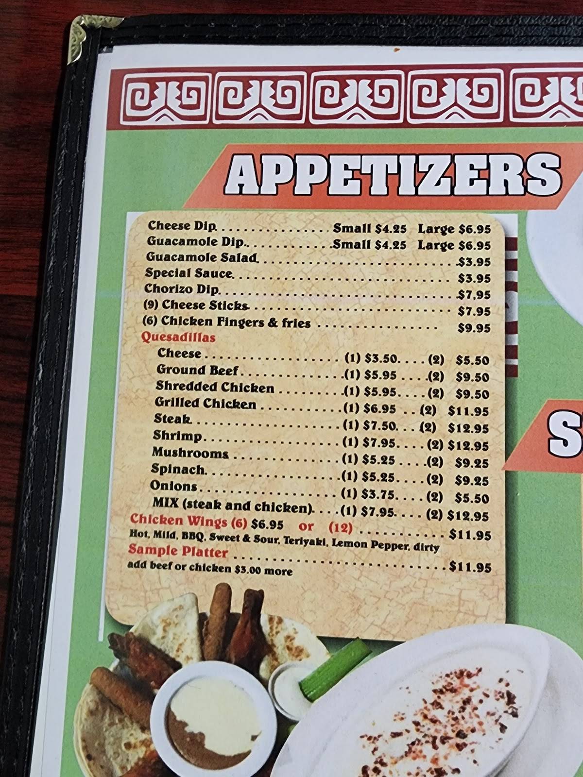 Menu at Tenampa Mexican Restaurant, Darlington