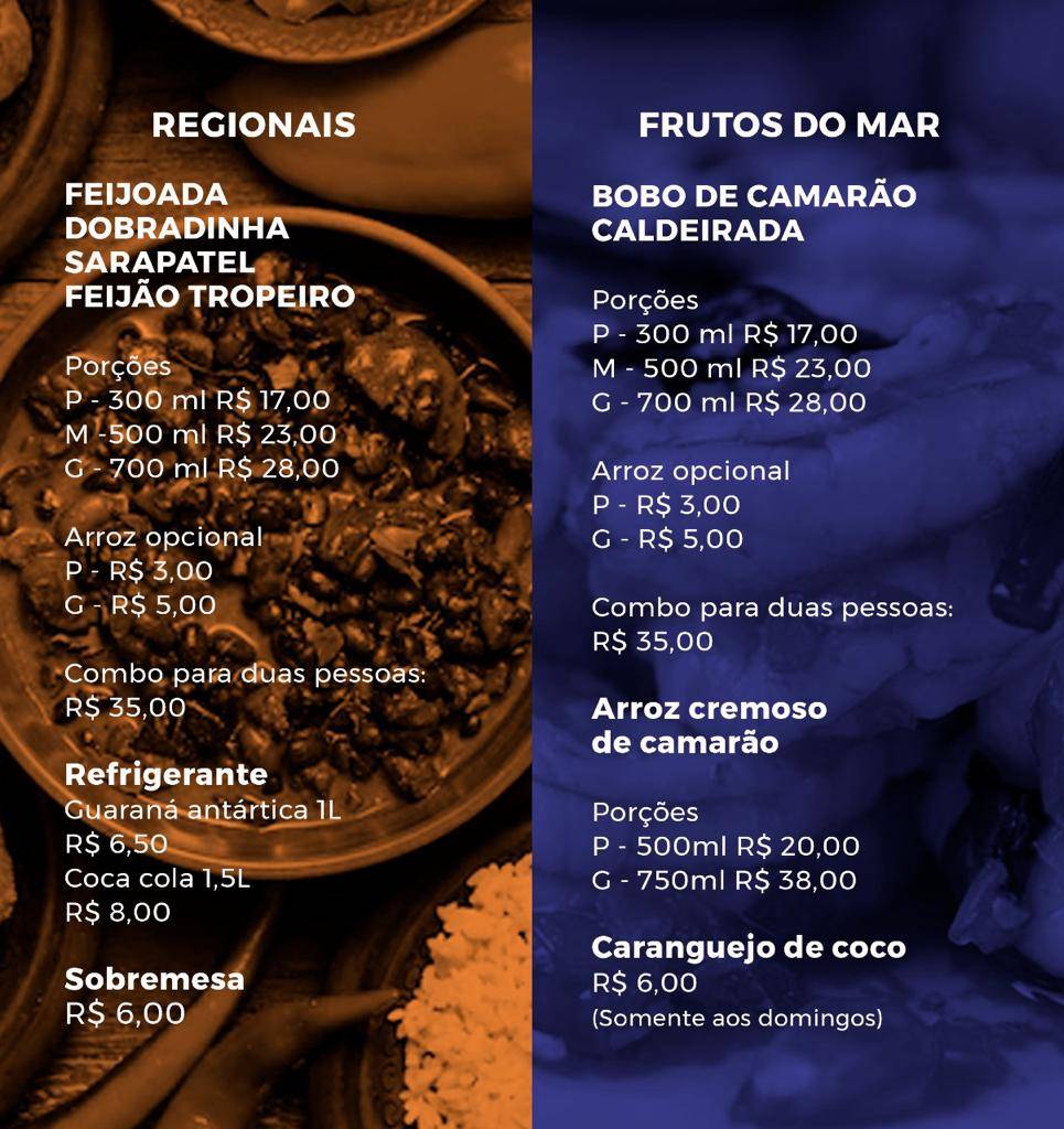 Menu em Tenda da Amanda restaurante, Paulista