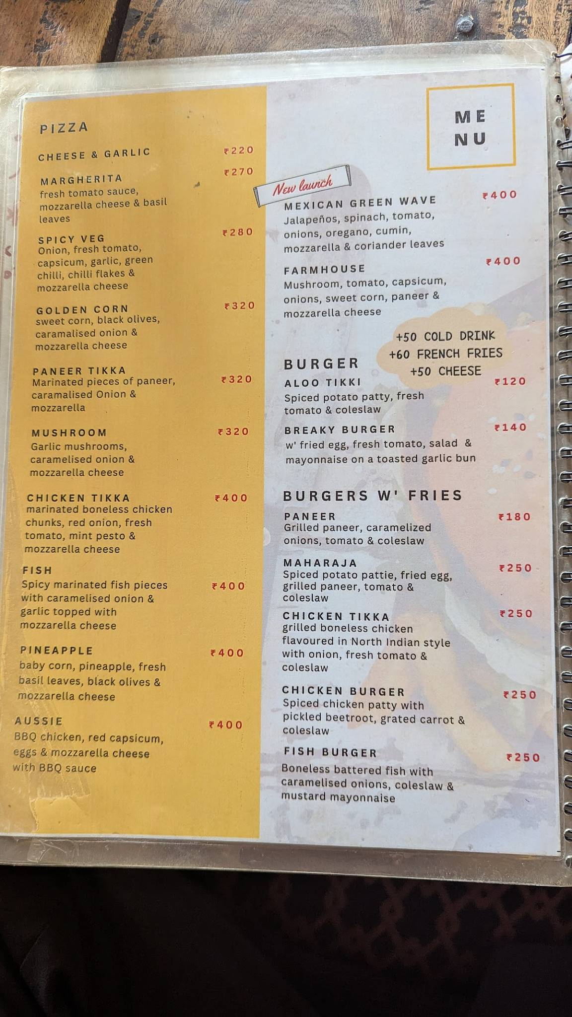 Menu at Terracotta Cafe, Varanasi, B1/146