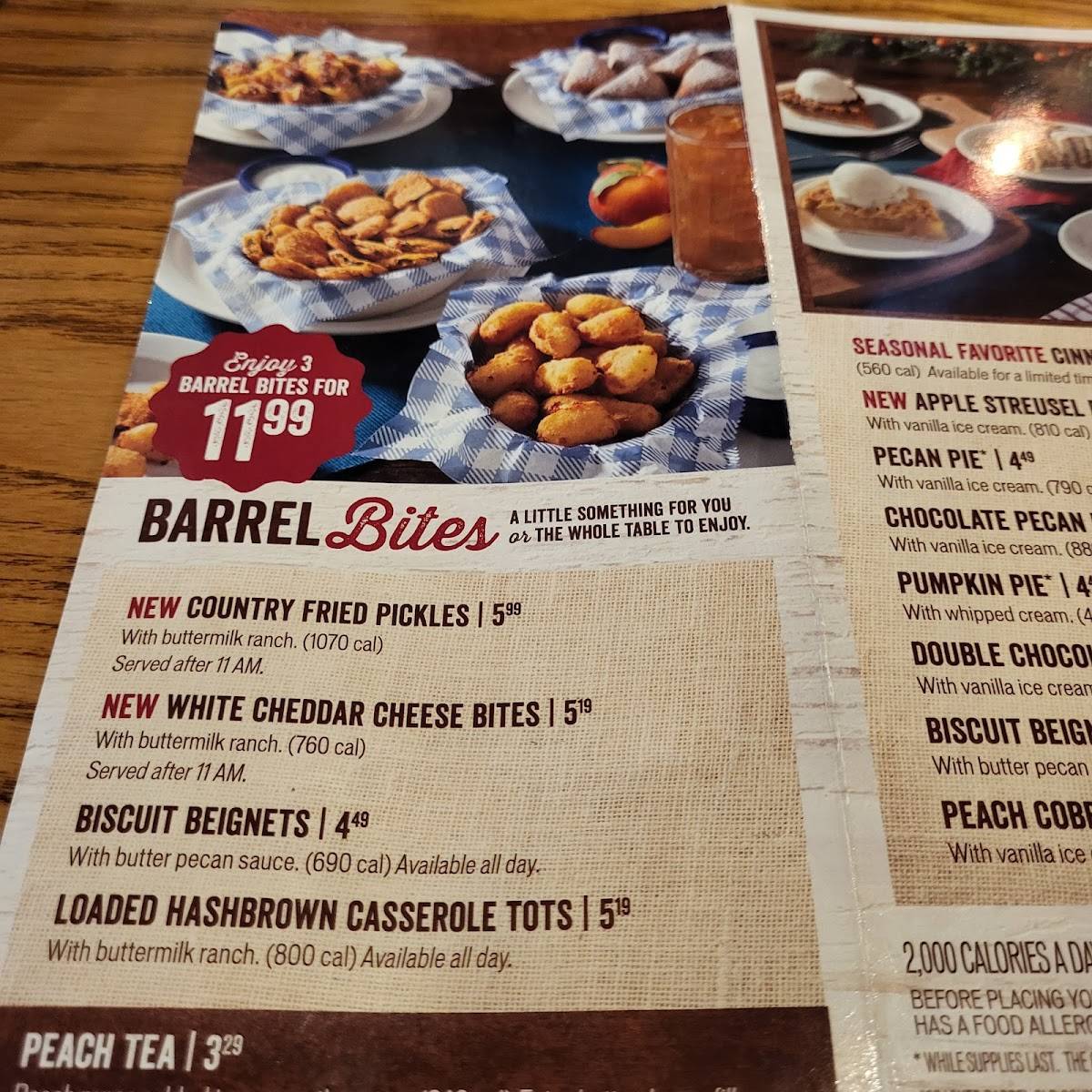 Menu at Cracker Barrel Old Country Store, Terre Haute