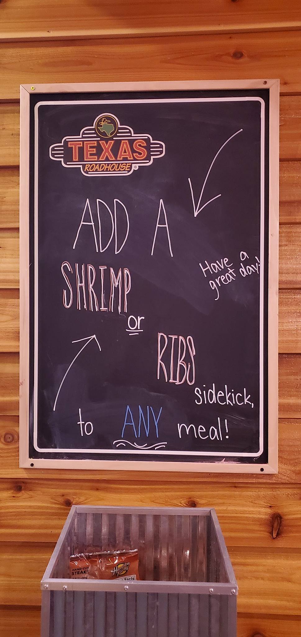 Menu at Texas Roadhouse steakhouse, Apple Valley