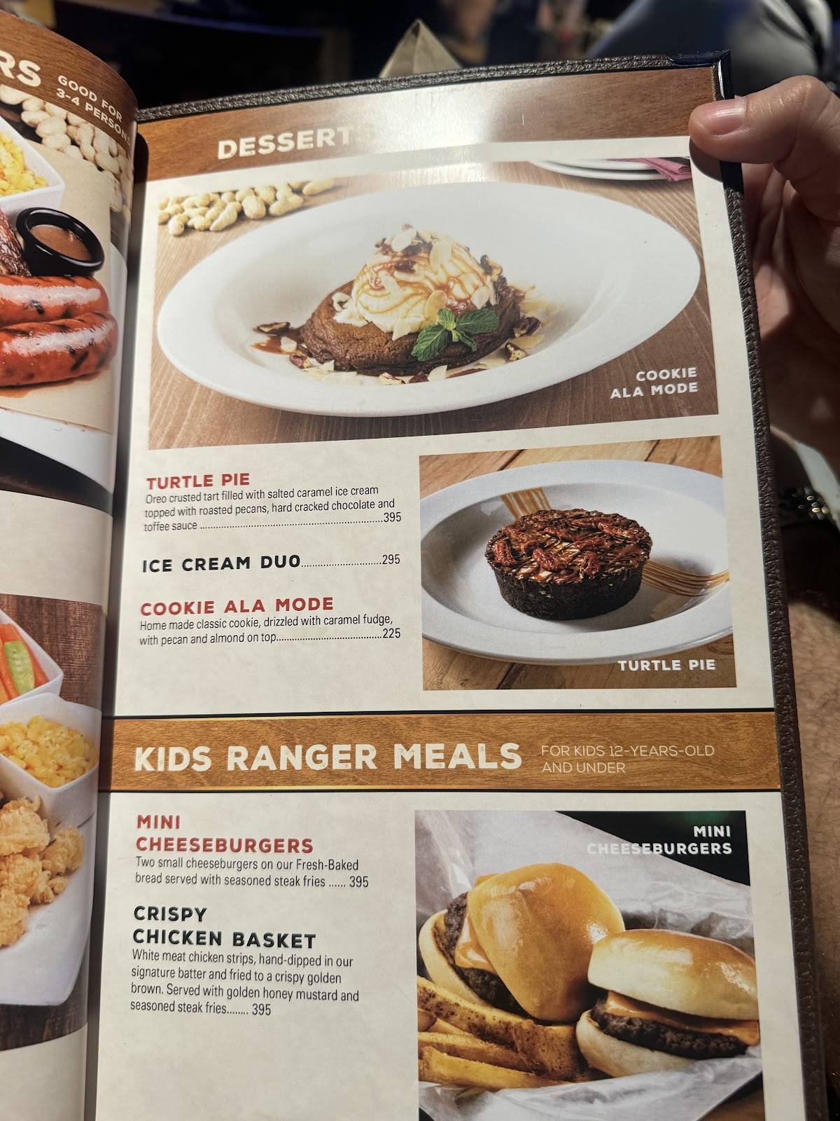 Menu at Texas Roadhouse restaurant, Cebu City