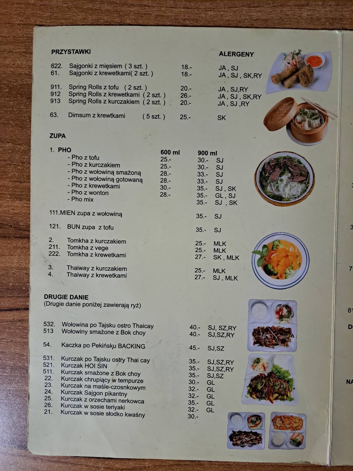 Menu at Thai Long-restauracja wietnamska i tajska restaurant, Warsaw ...