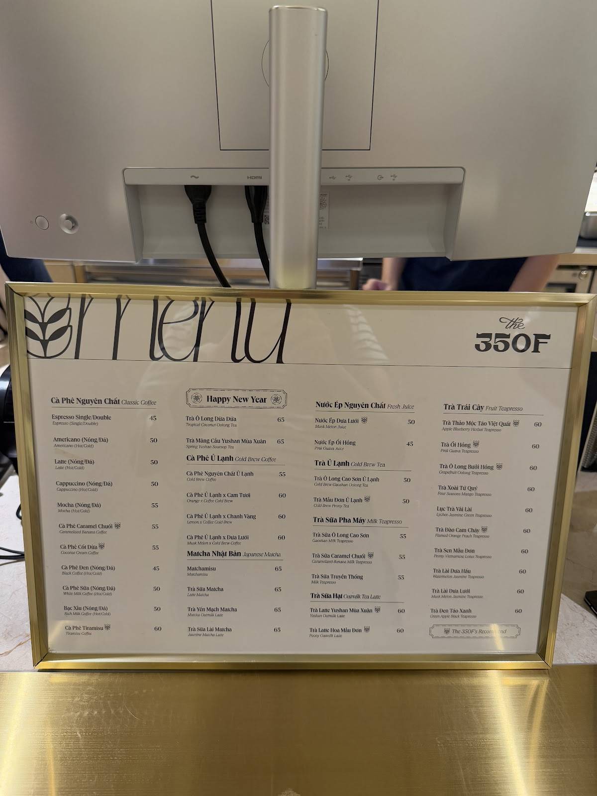 Menu at The 350F Dessert & More restaurant, Ho Chi Minh City