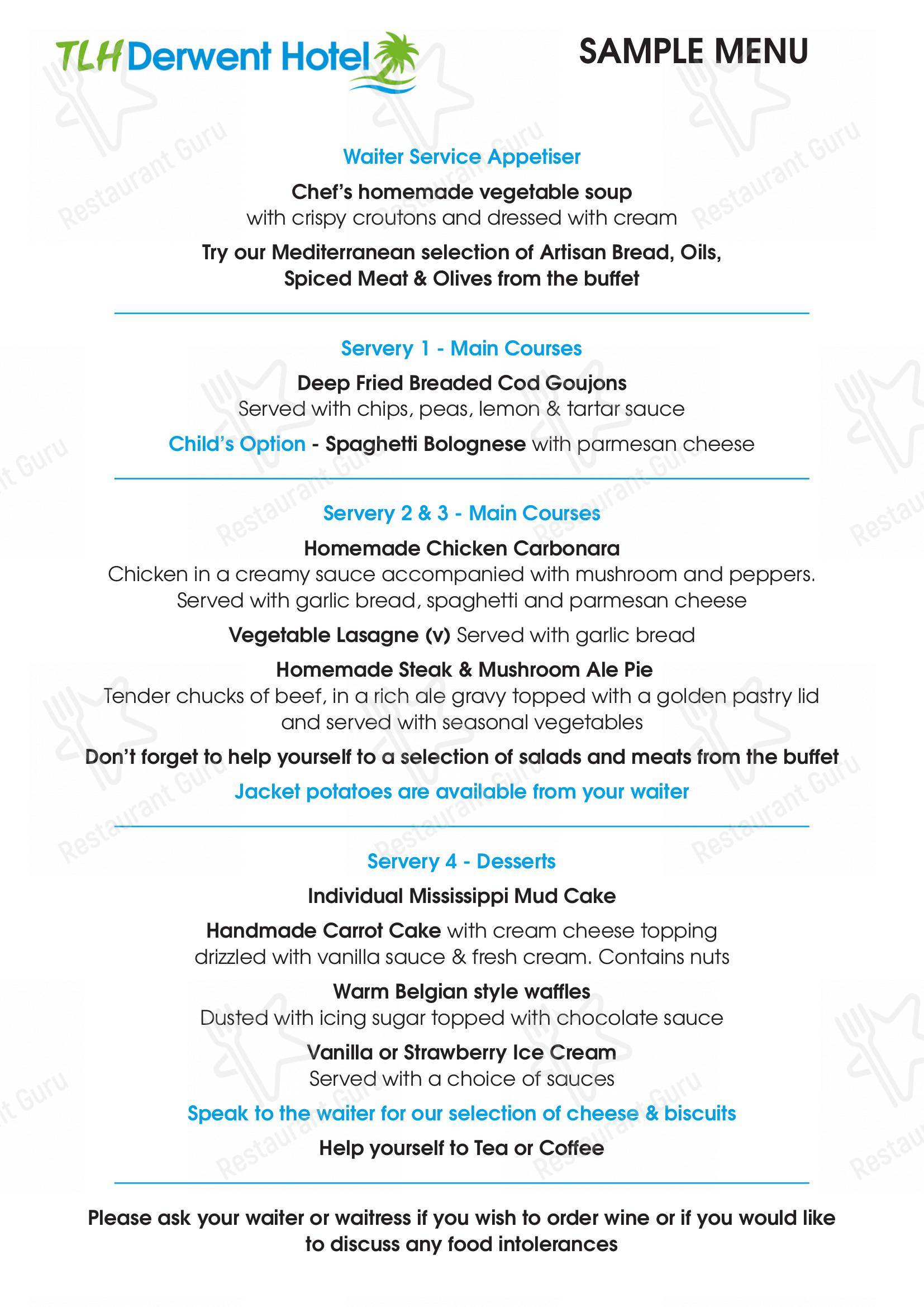 Menu at The Abbey Restaurant, Torquay