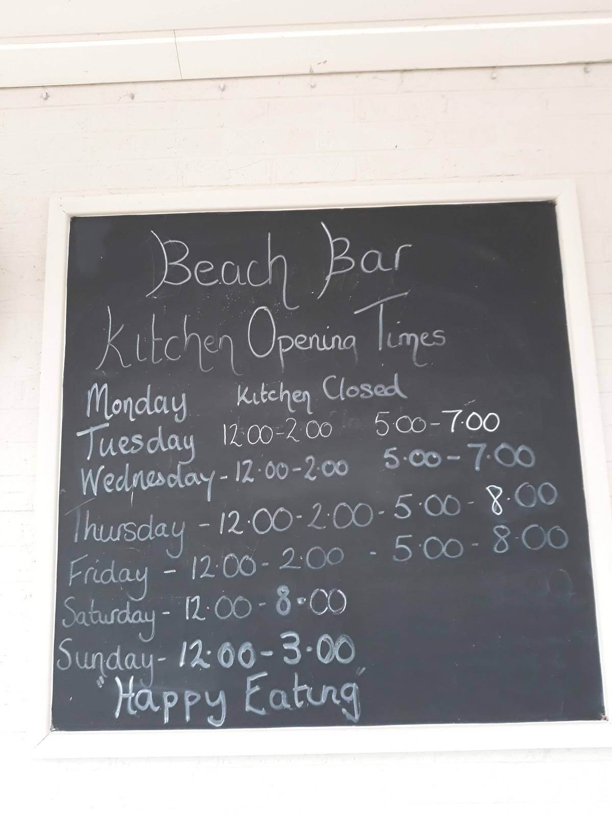 Menu at The Beach Bar Sutton on Sea, Sutton on Sea, Trusthorpe Rd