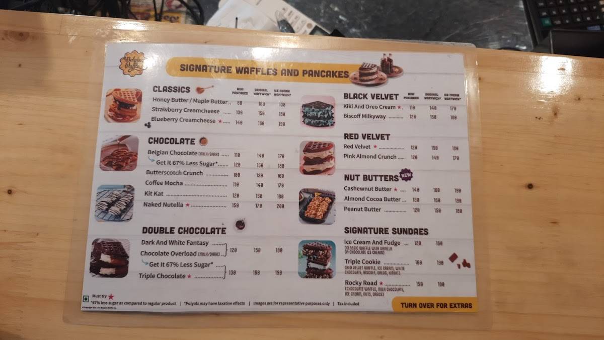 Menu at The Belgian Waffle Co, Rajahmundry