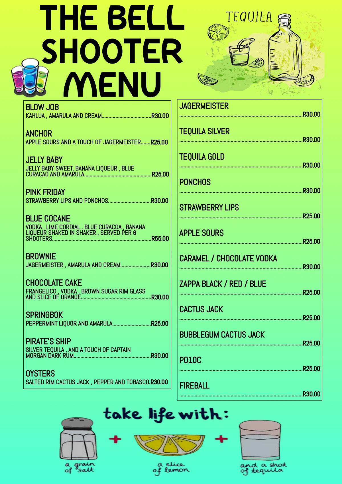 Menu at The Bell Restaurant, Park Rynie