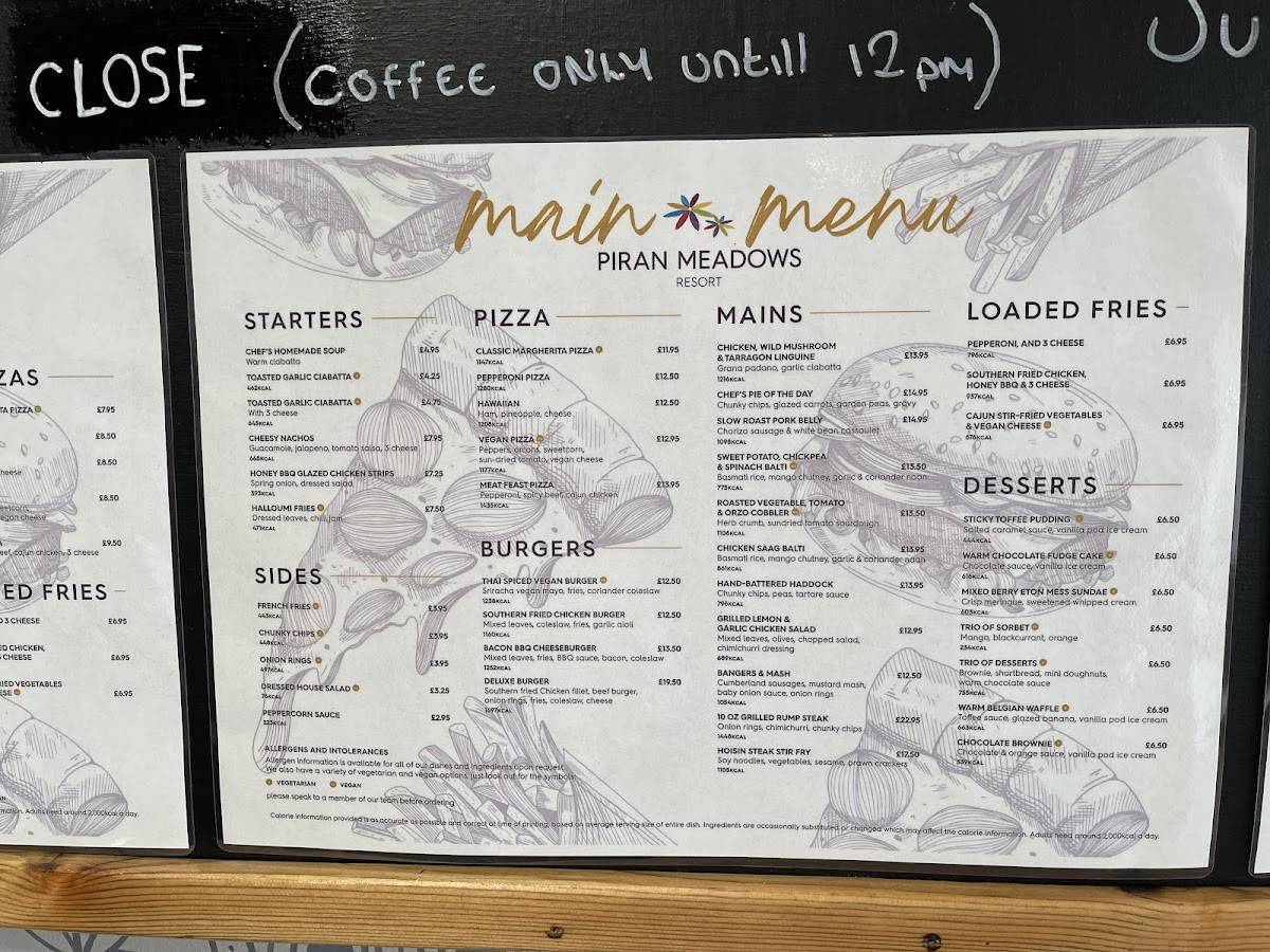 Menu at The Bistro at Piran Meadows Resort restaurant, Saint Columb Major