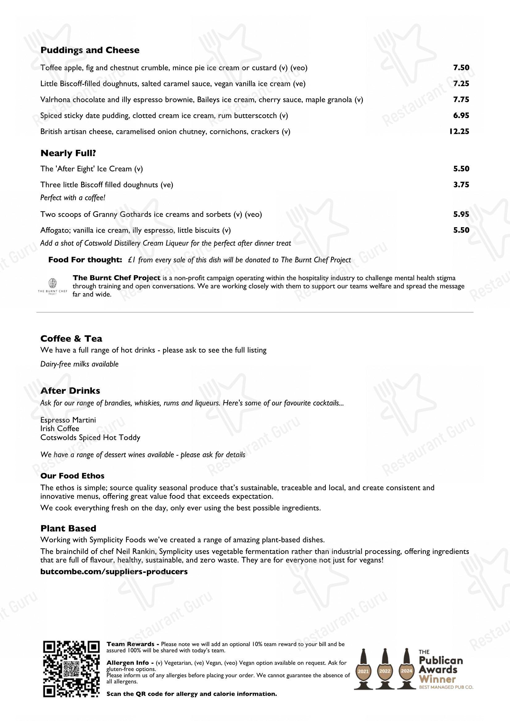Menu at The Bower Inn, Bridgwater pub & bar, Bridgwater
