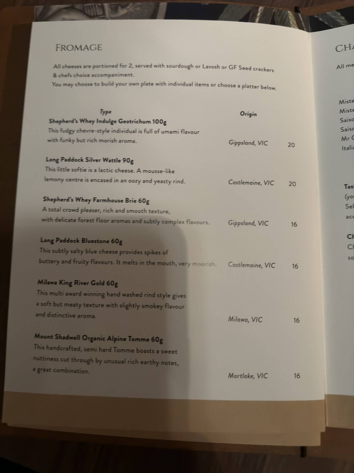 Menu at The Brass Monkey pub & bar, Melbourne