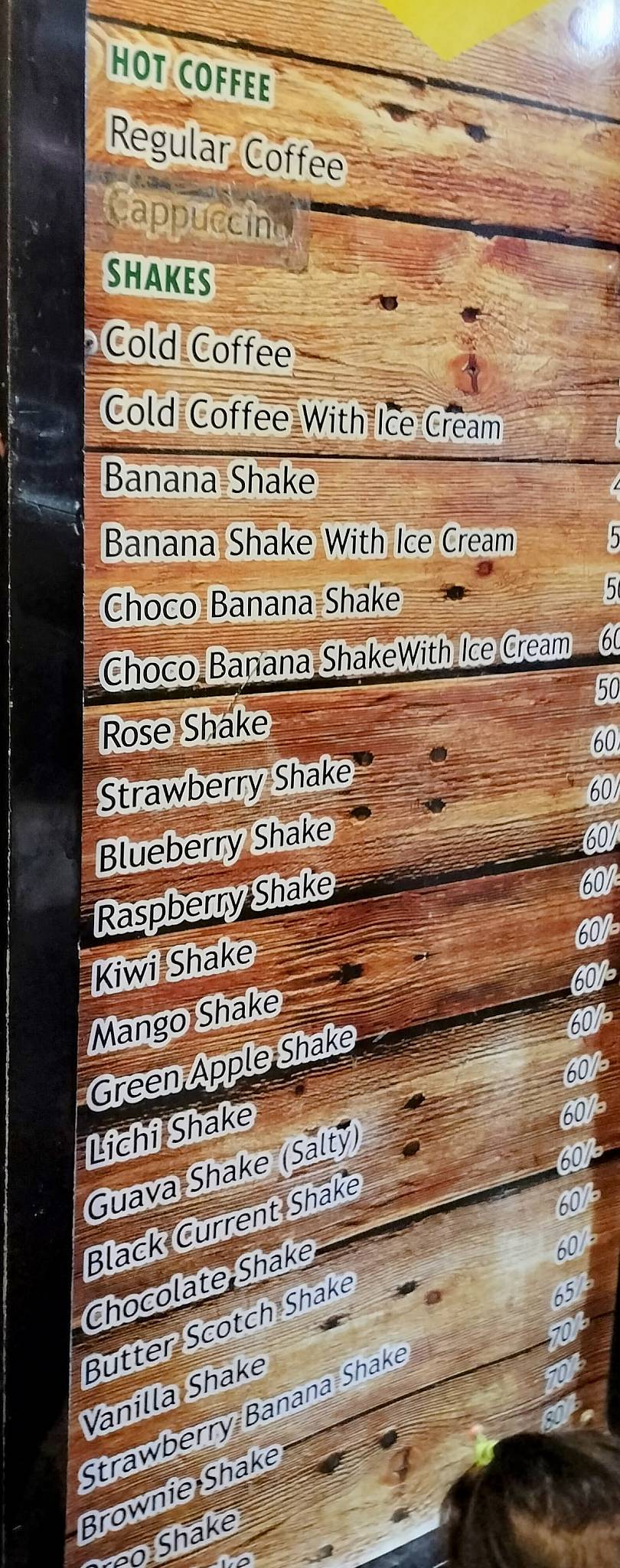 Menu at The Brew Berry Cafe, Varanasi