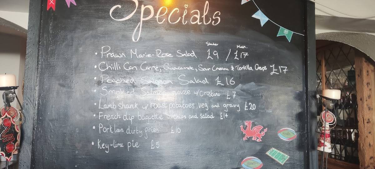 Menu at The Bridge Inn restaurant, Salisbury