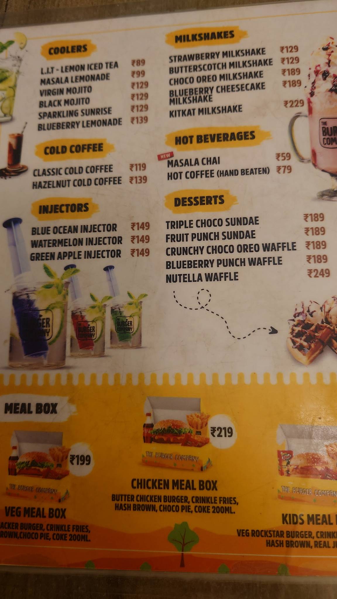 Menu at The Burger Company, Nagercoil