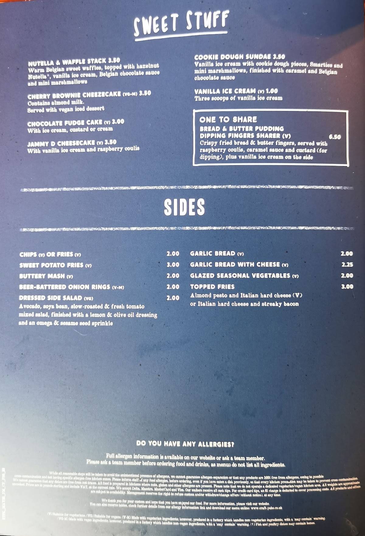 Menu at The Centurion pub & bar, Colchester