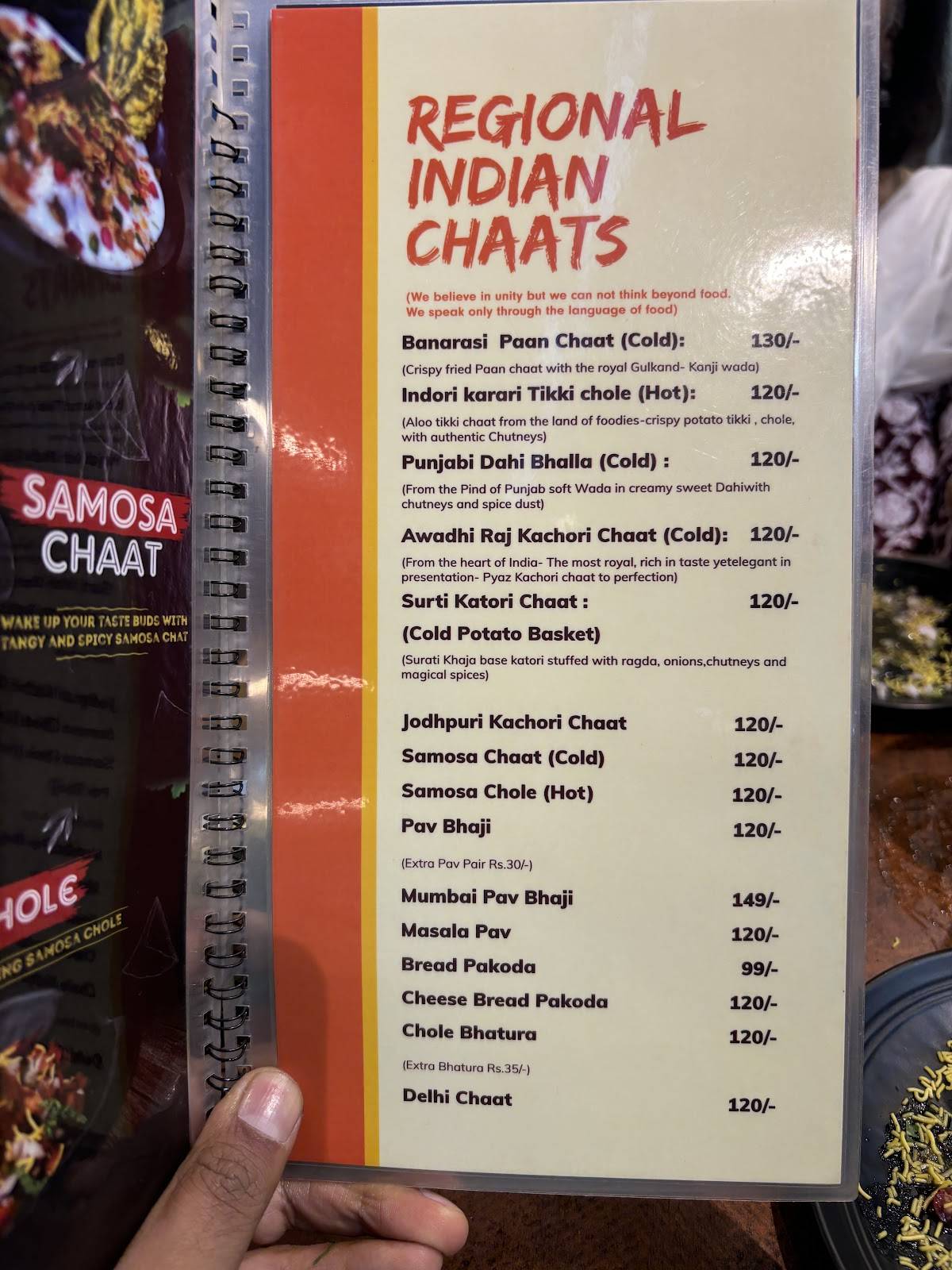 Menu at The Chaat Cafe by Ganesh Bhel, Pune, BLOCK-2