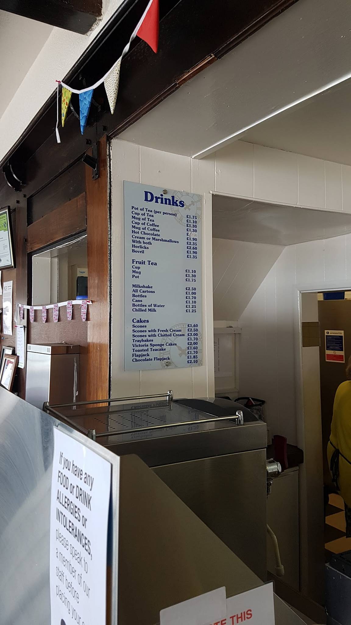 Menu at The Clock Cafe, Scarborough
