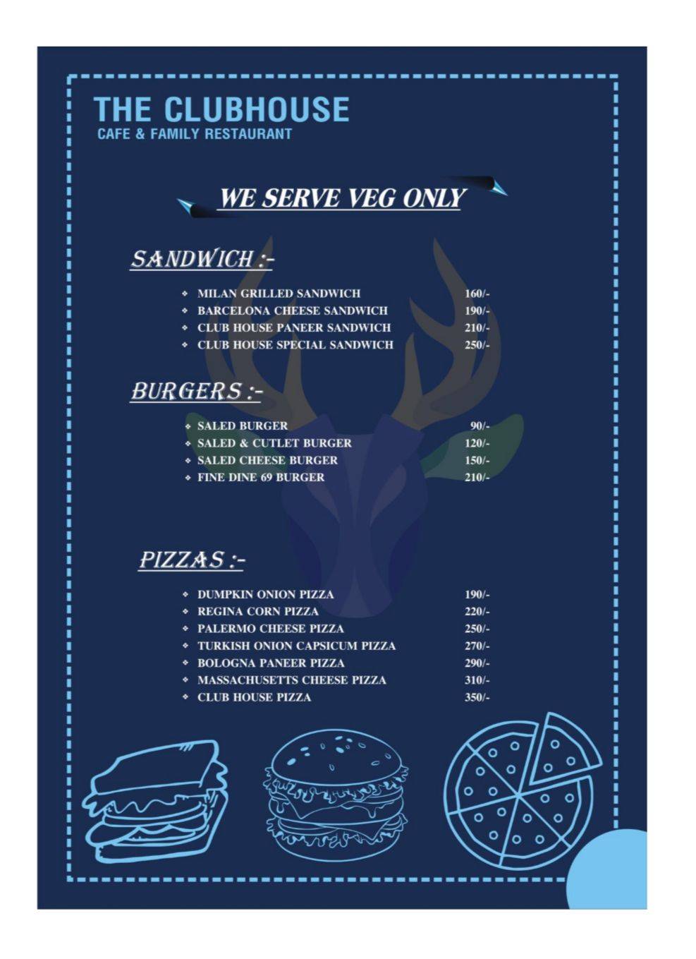 Menu at The Clubhouse Cafe & Banquet, Lounge & Restaurant, Kanpur