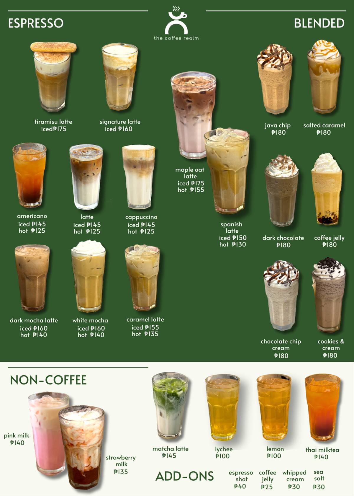 Menu at The Coffee Realm - North Fairview cafe, Quezon City