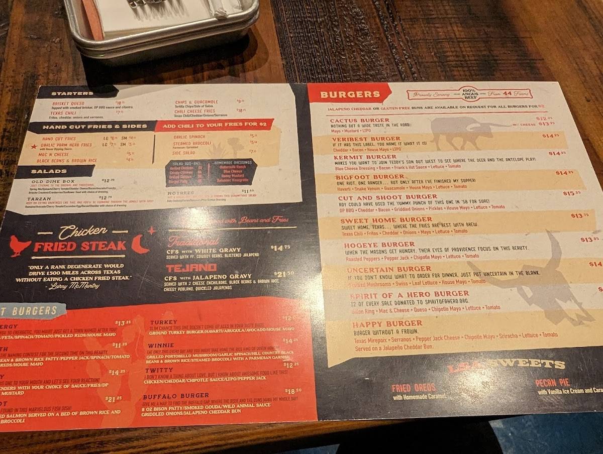 Menu at LSA Burger at Grandscape pub & bar, The Colony