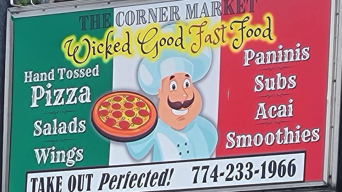 Menu at The Corner Market pizzeria, Holliston