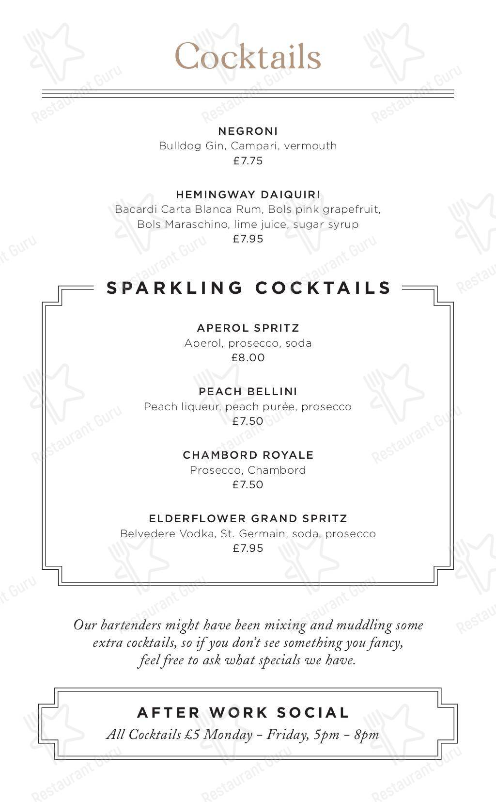 Menu at Curious Pig in the Parlour pub & bar, Copthorne