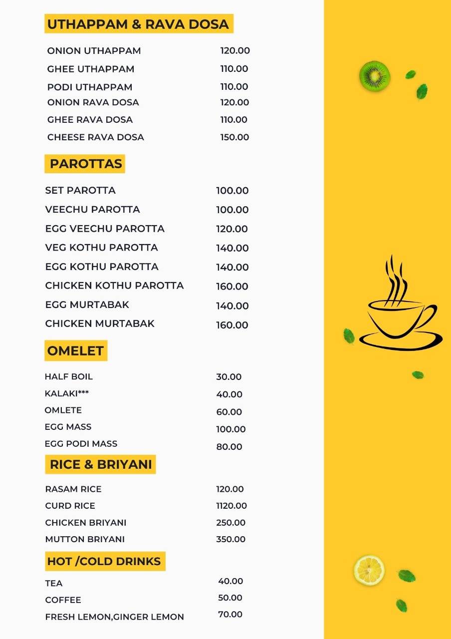 Menu at The Curry leaf, Leh