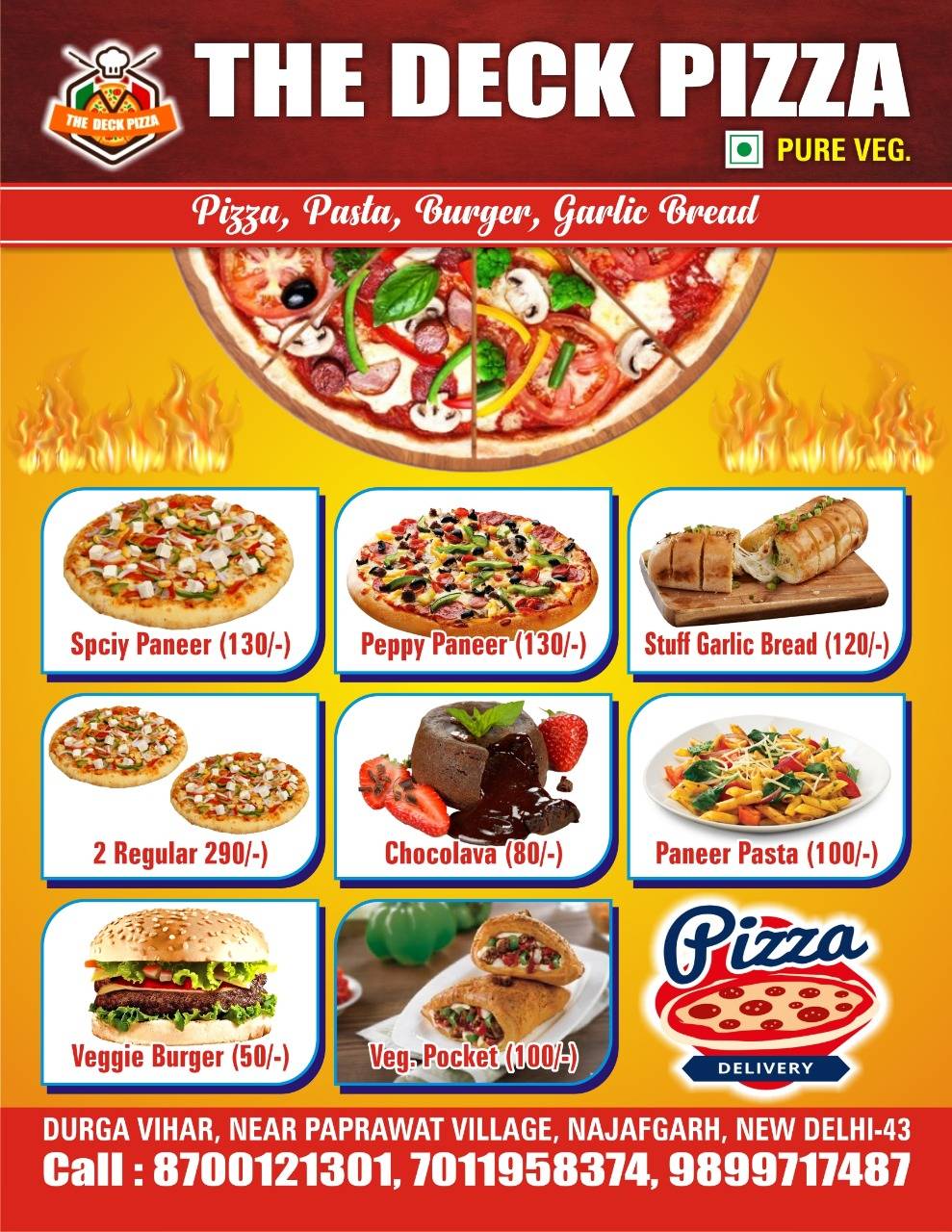 Menu at The Deck Pizza, New Delhi, 47 B