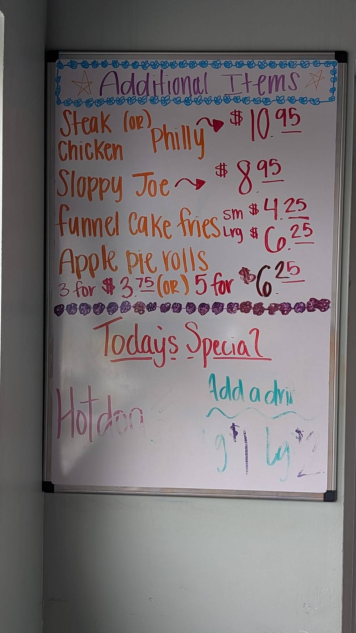Menu at The Dive N restaurant, Pineville