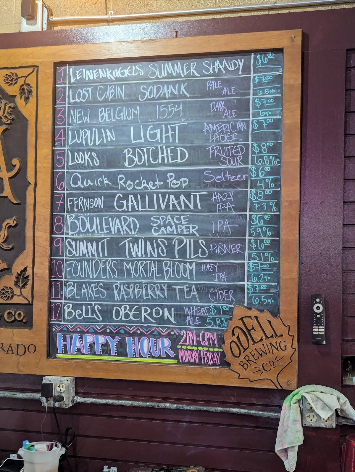 Menu at The Dive restaurant, Sioux Falls, S Western Ave