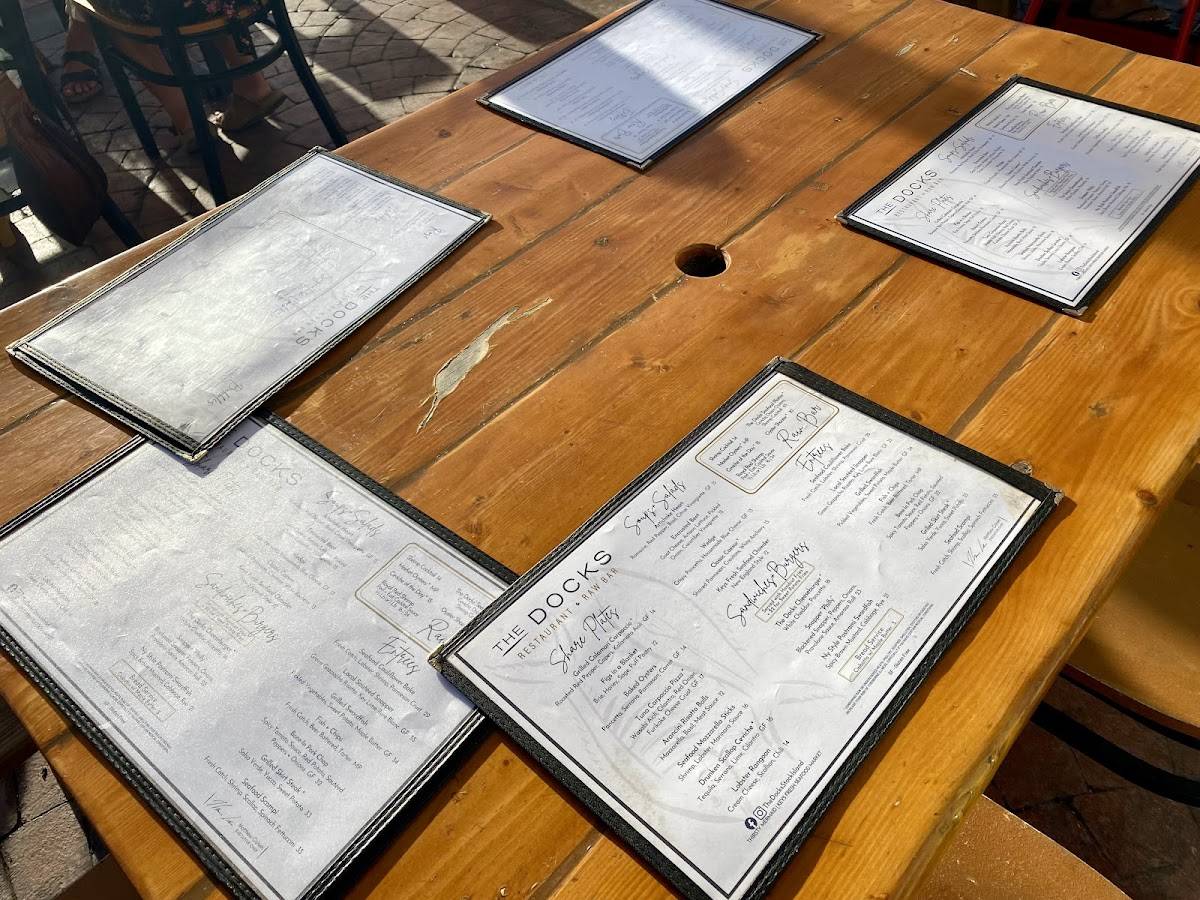 Menu at The Docks Restaurant + Raw Bar, Key West