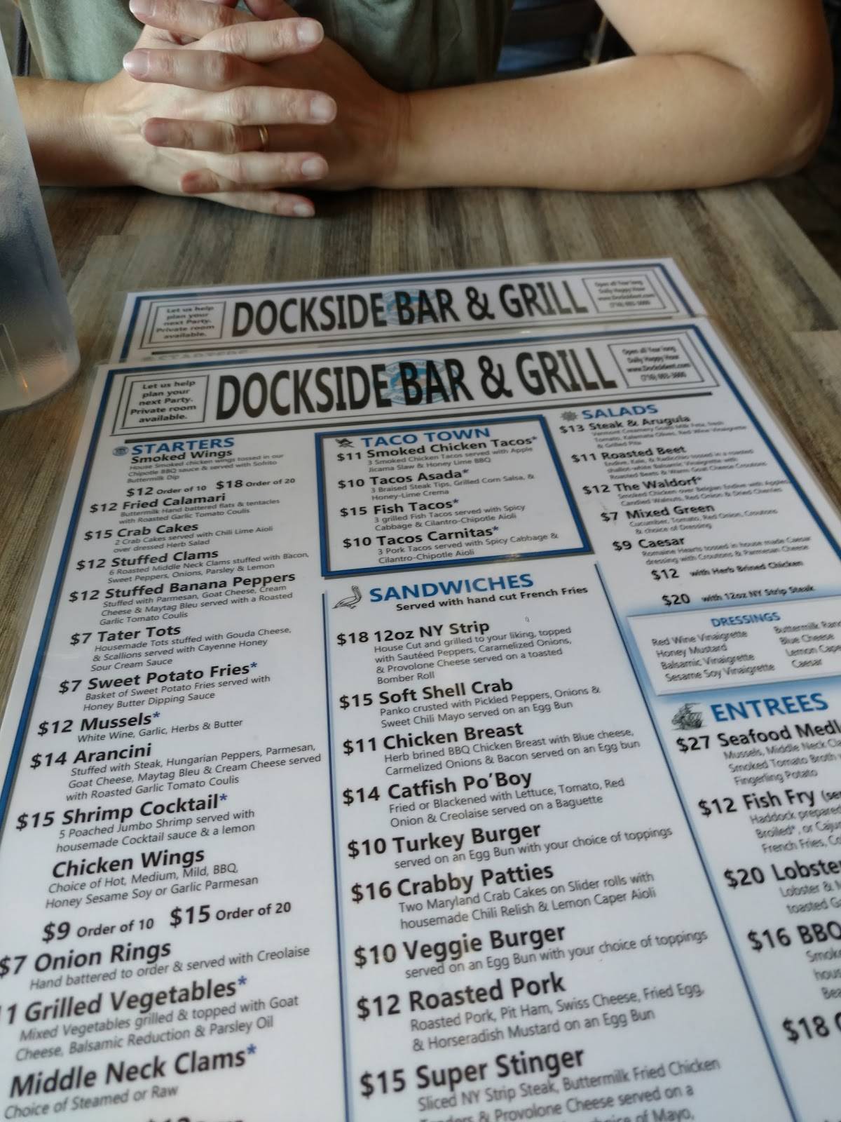 Menu at The Dockside Bar & Grill, North Tonawanda