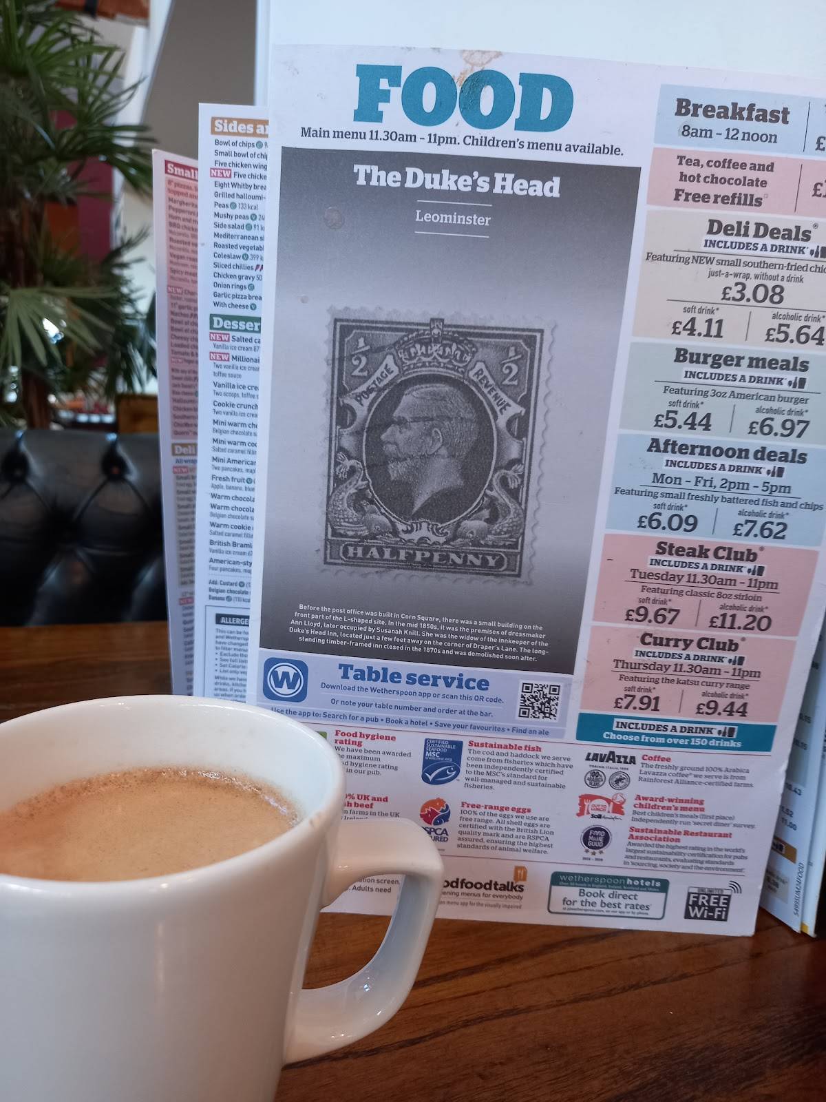 Menu at The Dukes Head - JD Wetherspoon pub & bar, Leominster