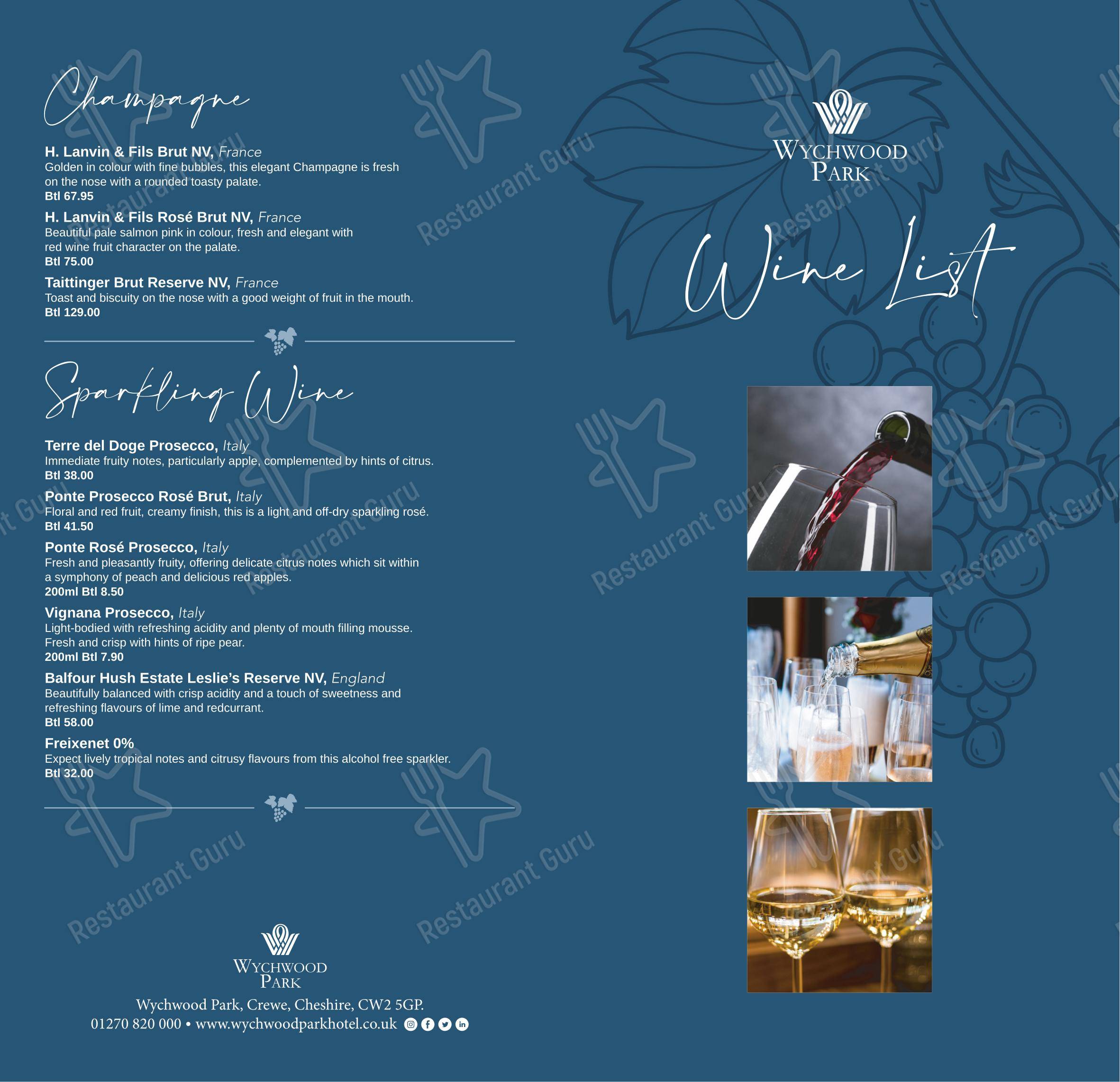 Menu at The Fairways Restaurant, Crewe
