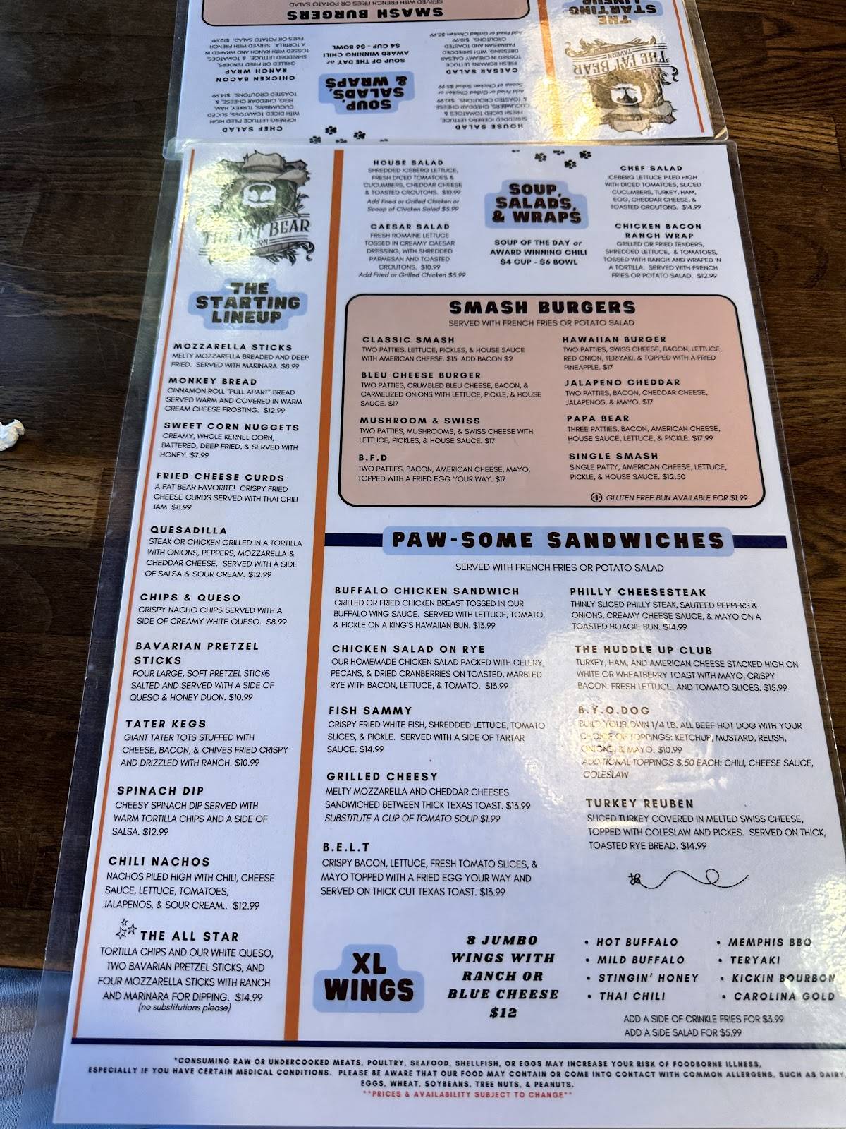 Menu at The Fat Bear Family Tavern FKA The Corner Diner restaurant ...