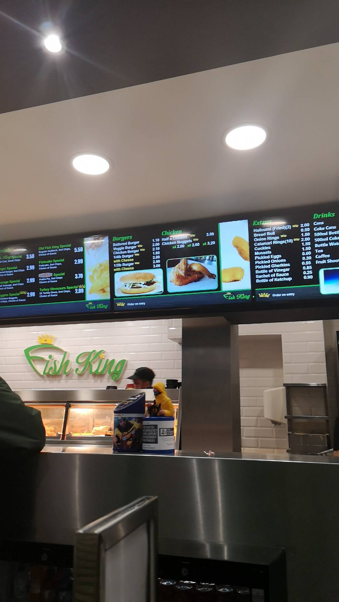 Menu at The Fish King fast food, Lincoln, 16 The Forum